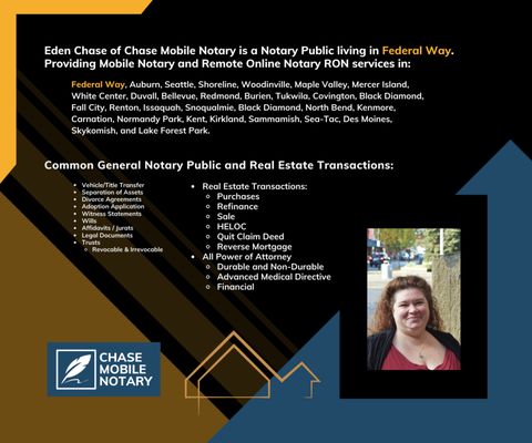 CHASE MOBILE NOTARY - Updated December 2025 - 34 Photos & 32 Reviews - Federal Way, Washington ...