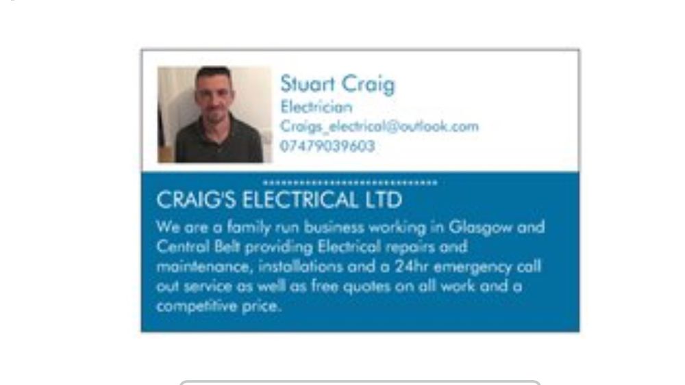 CRAIGS ELECTRICAL - 23 Dalhousie Gardens, Bishopbriggs, East ...