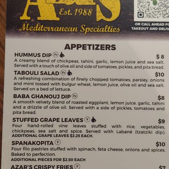 AZAR’S MEDITERRANEAN CUISINE - Updated May 2024 - 287 Photos & 190 ...