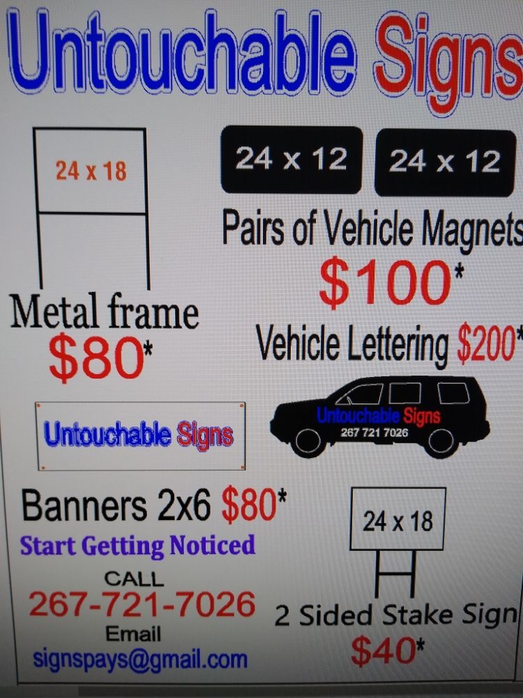 UNTOUCHABLE SIGNS - 10 Photos - Philadelphia, Pennsylvania - Signmaking ...