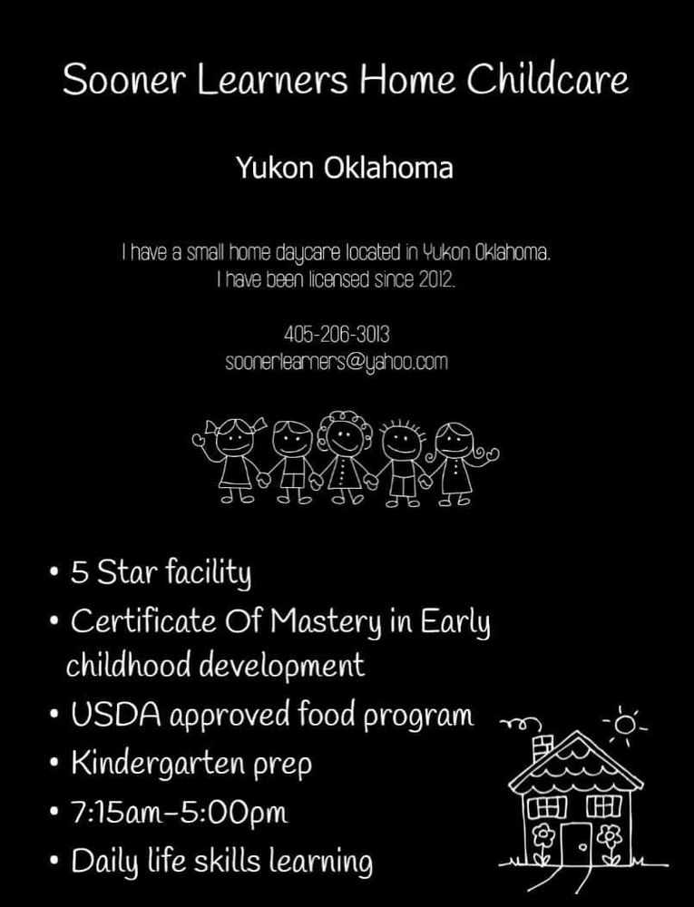 SOONER LEARNERS HOME CHILDCARE - Updated October 2024 - Request Consultation - Yukon, Oklahoma ...