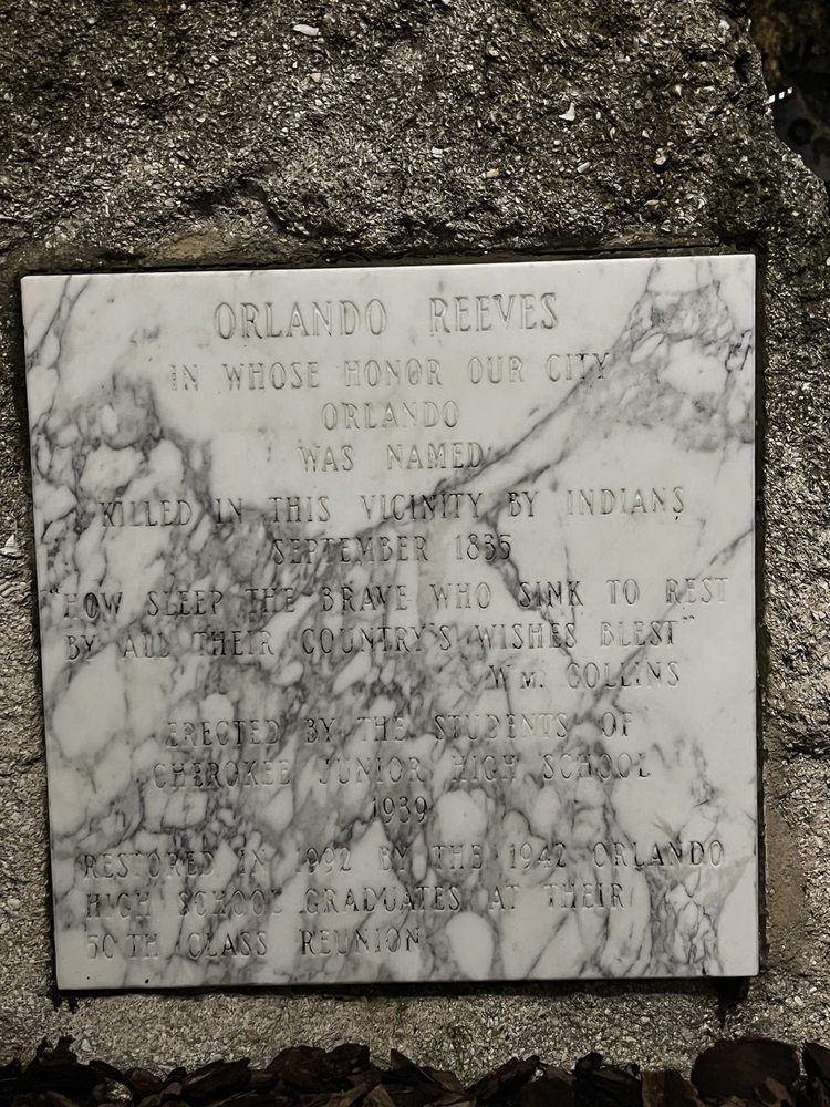 ORLANDO REEVES MEMORIAL PLAQUE - Updated July 2024 - 20 N Eola Dr ...