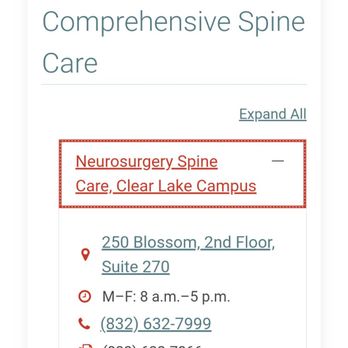 UTMB COMPREHENSIVE SPINE CARE - Updated December 2025 - 250 Blossom St, Webster, Texas ...