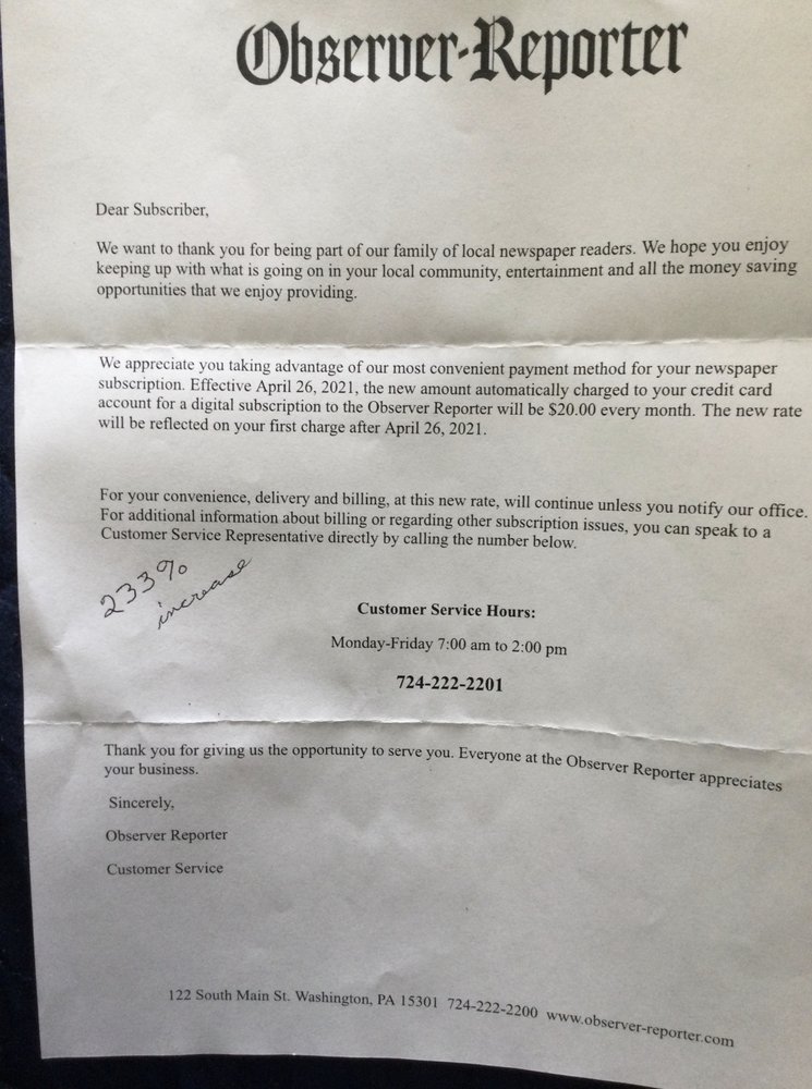 OBSERVER REPORTER - Updated March 2025 - 11 Reviews - 122 S Main St ...