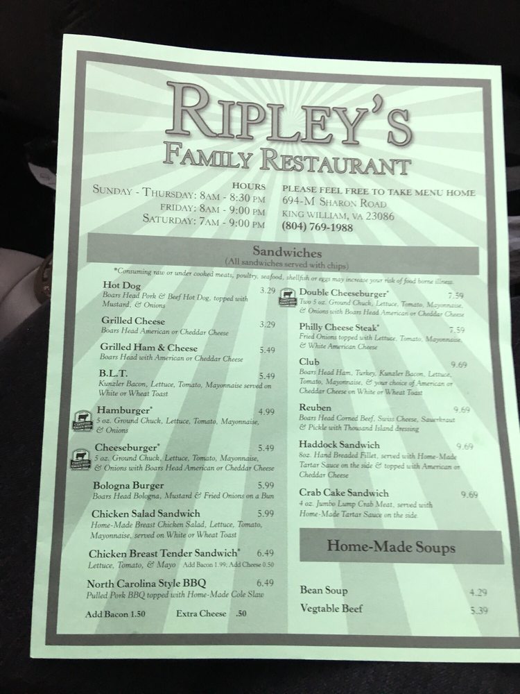 RIPLEY’S FAMILY RESTAURANT - 23 Reviews - 694-M Sharon Rd, Aylett ...
