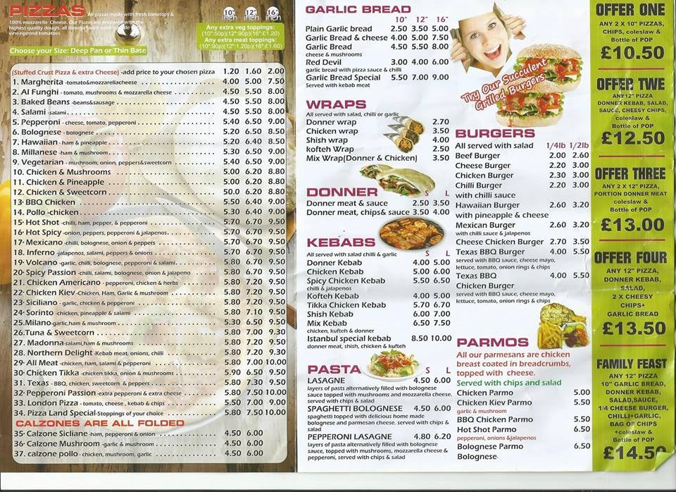 PIZZA LAND - Updated November 2024 - 96 Front Street, Stanley, Durham ...