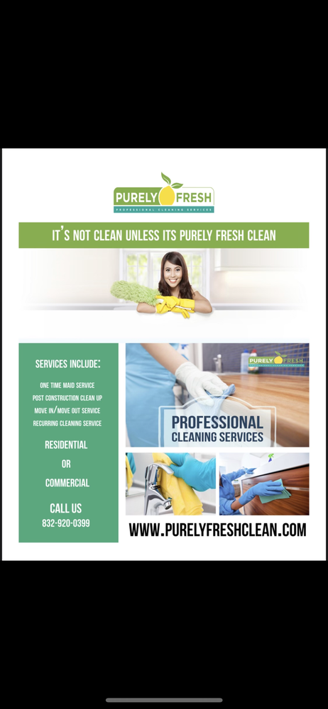 PURELY FRESH CLEANING SERVICES - Updated May 2025 - Cypress, Texas ...