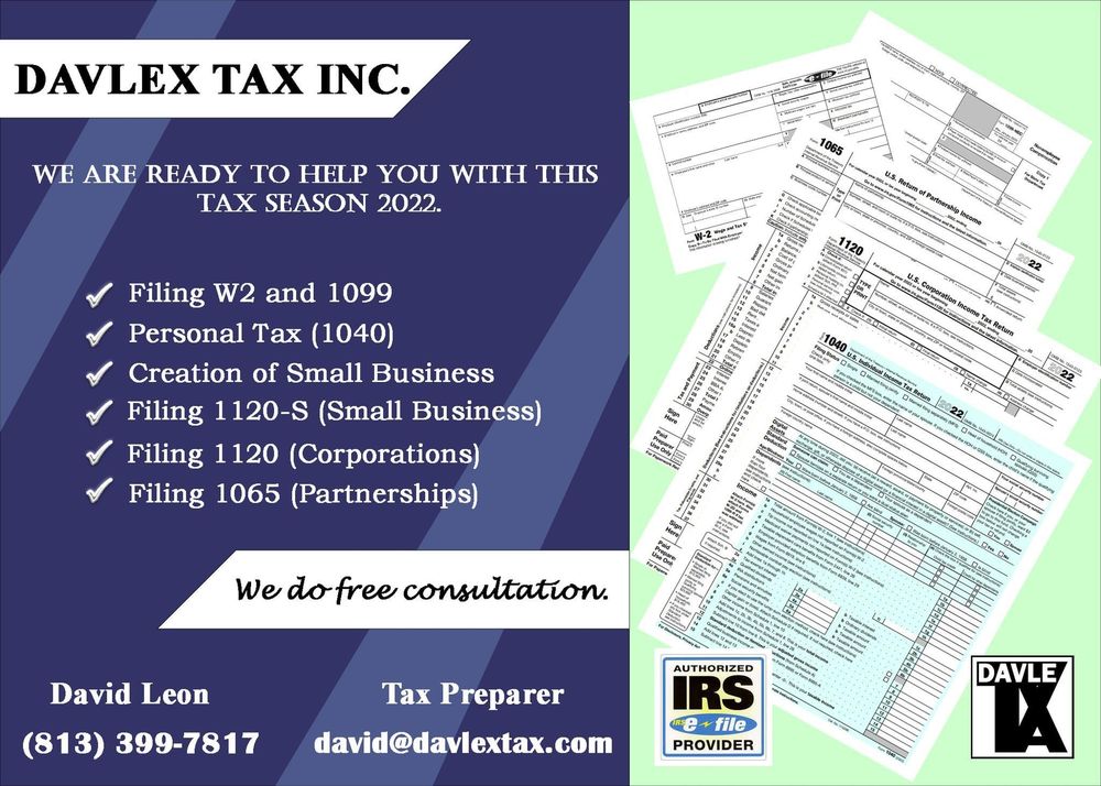 DAVLEX TAX - Request Consultation - Spring Hill, Florida - Tax Services ...
