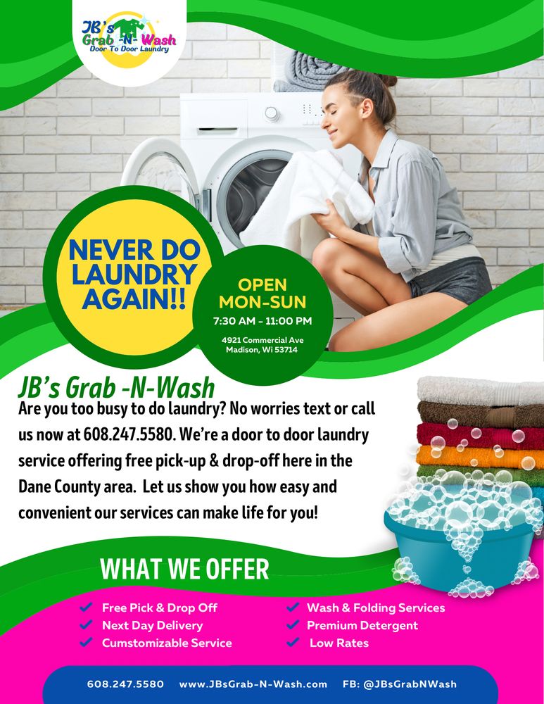 JBS GRAB-N-WASH - Updated March 2026 - Madison, Wisconsin - Laundry ...