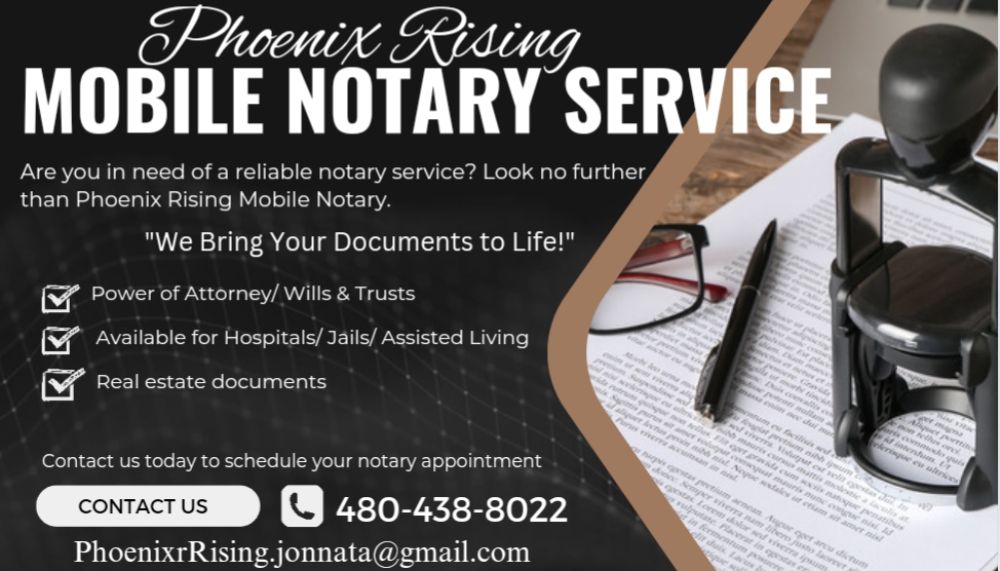 PHOENIX RISING MOBILE NOTARY - Updated July 2024 - 2550 W Union Hills ...