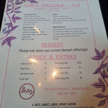AHAN - Updated May 2025 - 340 Photos & 206 Reviews - 744 Williamson St ...