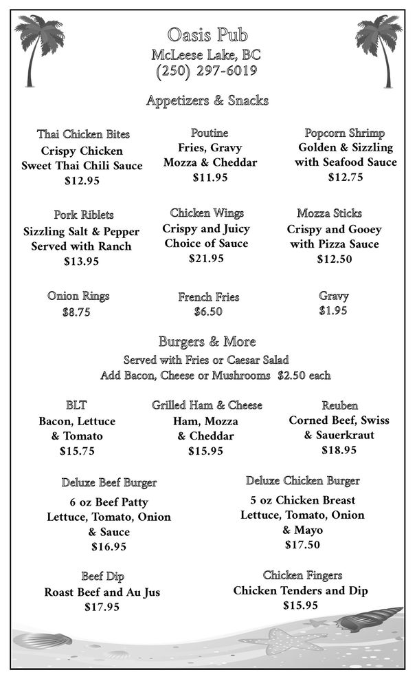 OASIS PUB - Updated July 2024 - 6559 BC-97, Savona, British Columbia ...