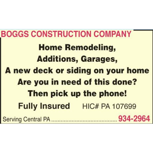 BOGGS CONSTRUCTION COMPANY - Updated July 2025 - 3031 Maple Ave, Altoona, Pennsylvania - General ...
