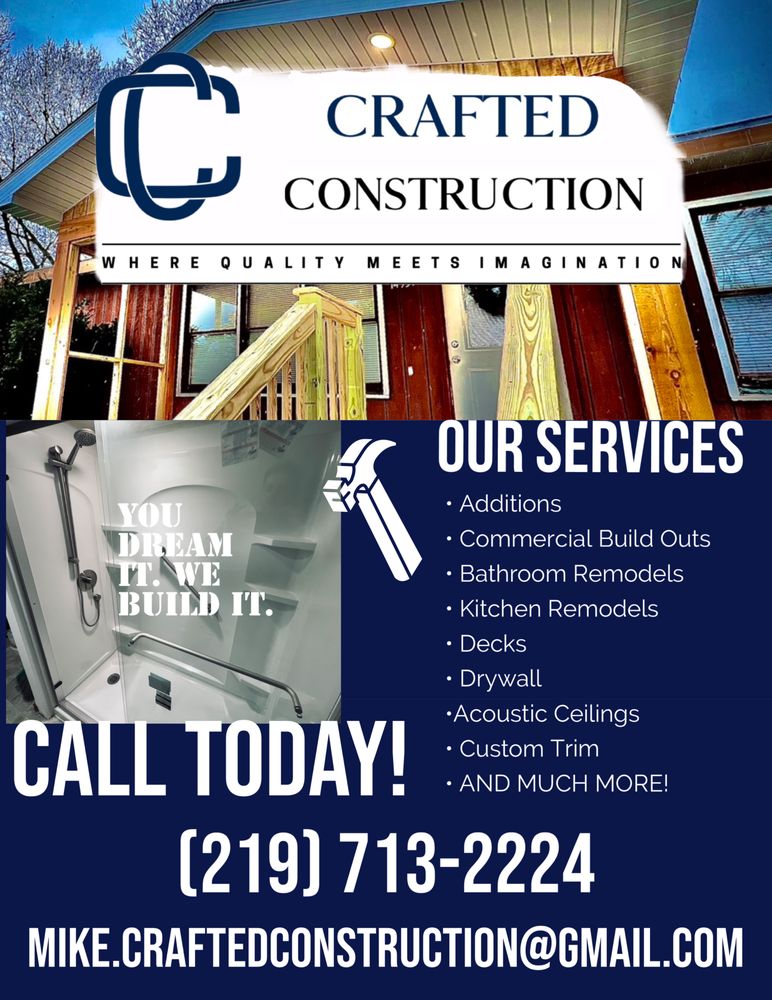 CRAFTED CONSTRUCTION - Updated July 2025 - Request Consultation - De Motte, Indiana - General ...