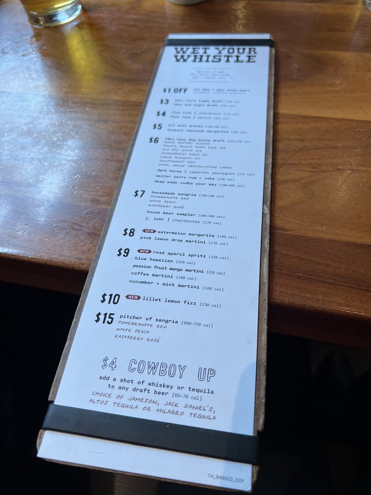 Happy hour menu June 2023 - Yelp