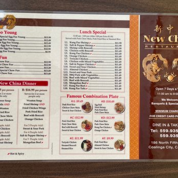 New China Restaurant Menu