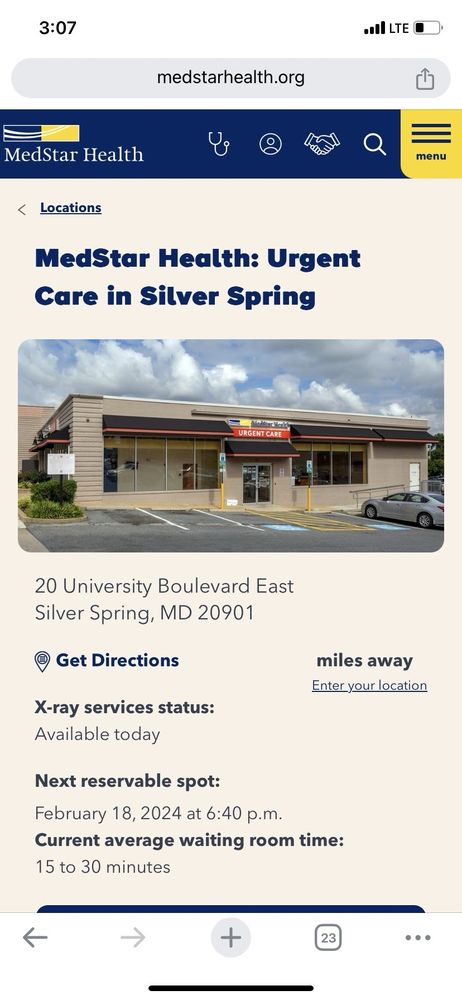 MEDSTAR HEALTH: URGENT CARE AT SILVER SPRING - Updated December 2025 ...