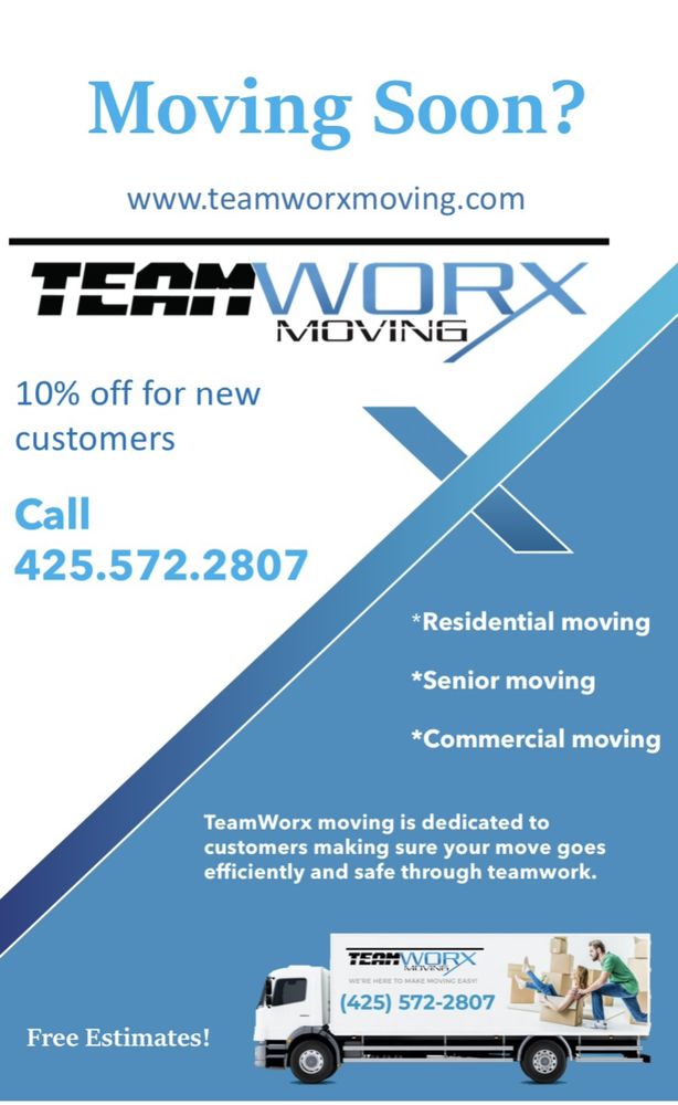 TEAMWORX MOVING - Updated July 2025 - Request a Quote - Seattle, Washington - Movers - Phone ...