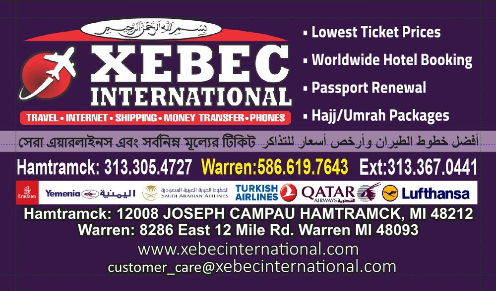 XEBEC INTERNATIONAL - Updated May 2024 - 8286 Twelve Mile Rd, Warren, Michigan - Travel Agents ...
