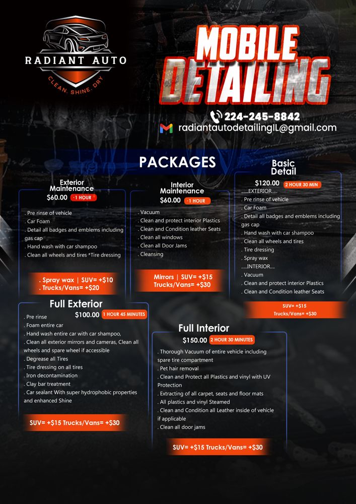 RADIANT AUTO DETAILING - Updated August 2025 - Genoa, Illinois - Auto ...