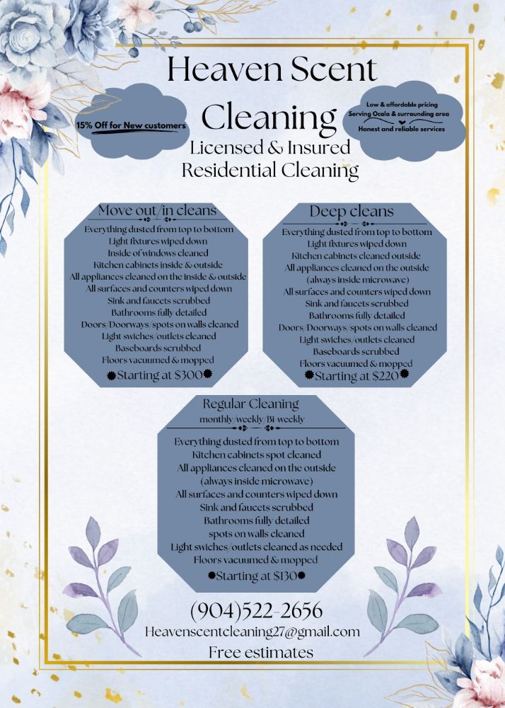 HEAVEN SCENT CLEANING - Updated May 2026 - 13 Photos - Ocala, Florida ...