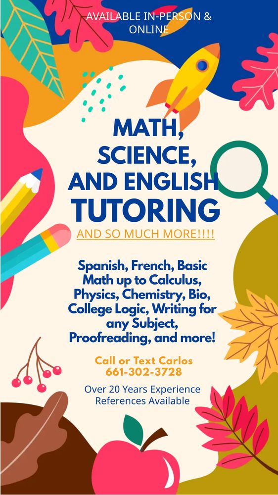 PROFESSIONAL PRIVATE TUTORING BY CARLOS - Updated November 2024 ...