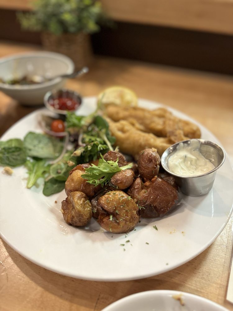 MAHI-MAHI FISH & CHIPS, CRISPY SMASHED POTATOES - Yelp