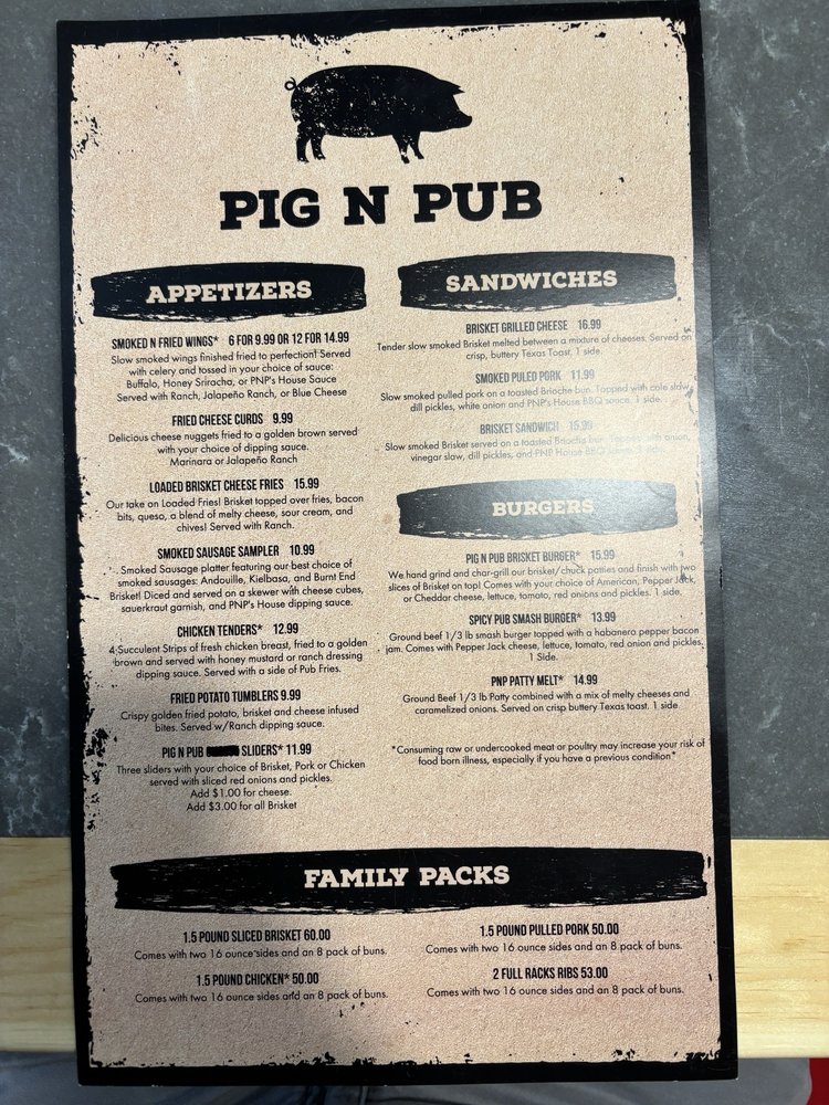 PIG N PUB - 4992 E Hwy 70, White Bluff, Tennessee - Burgers ...