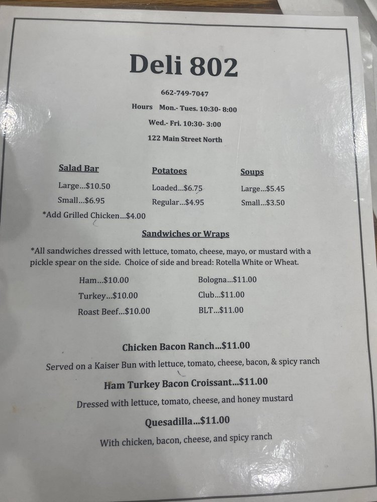 DELI 802 - Updated July 2025 - 16 Photos - 122 Main St, Amory ...