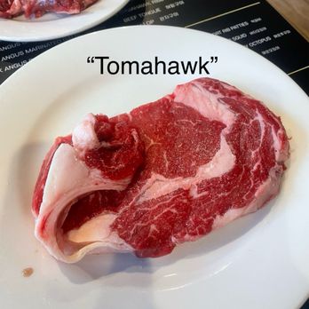 We received their version of a tomahawk steak from the Premium menu. No ...