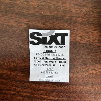 SIXT - KMCC Mall, Building 3336, Ramstein-Miesenbach, Rheinland-Pfalz ...