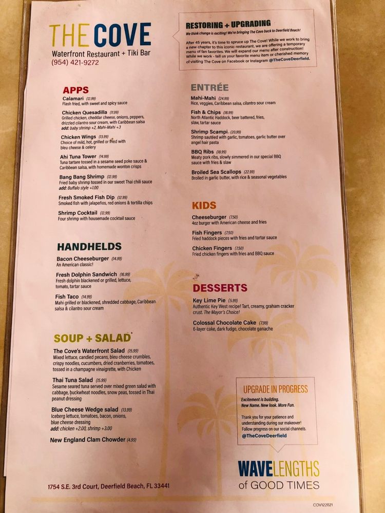 THE COVE - TEMP - Updated May 2024 - Deerfield Beach, Florida - Seafood ...
