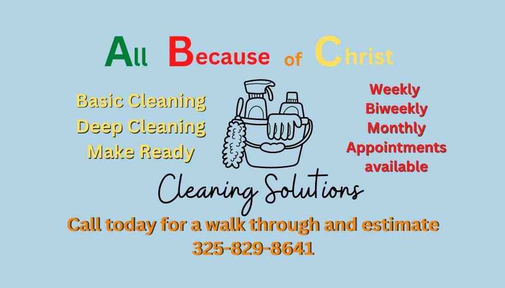 ABC CLEANING SOLUTIONS /ALL BECAUSE OF CHRIST - Updated January 2025 ...