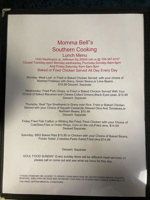 MOMMA BELLS SOUTHERN COOKING - Updated July 2025 - 1030 Washington St ...