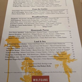 Wolfgang puck menu store
