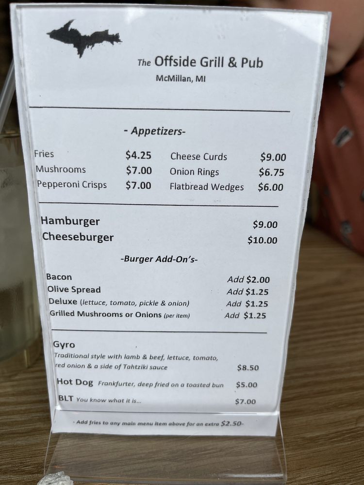 THE OFFSIDE GRILL & PUB - Updated June 2026 - 7481 Co Rd 415, McMillan ...