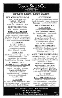 COYOTE STEEL & COMPANY - Updated December 2025 - 2030 Cross St, Eugene ...