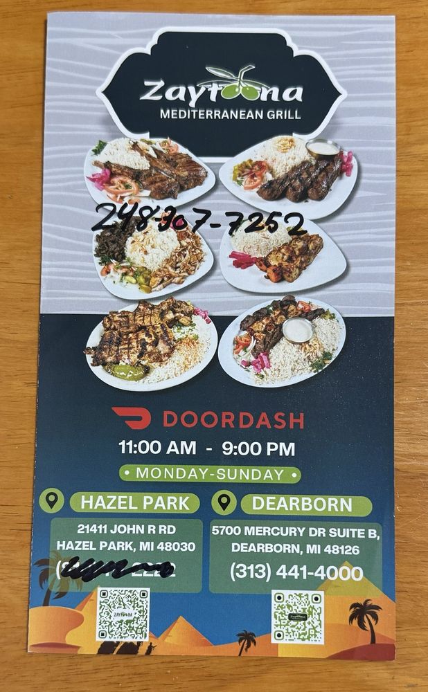 ZAYTOONA MEDITERRANEAN GRILL - Updated January 2026 - 21411 John R Rd ...