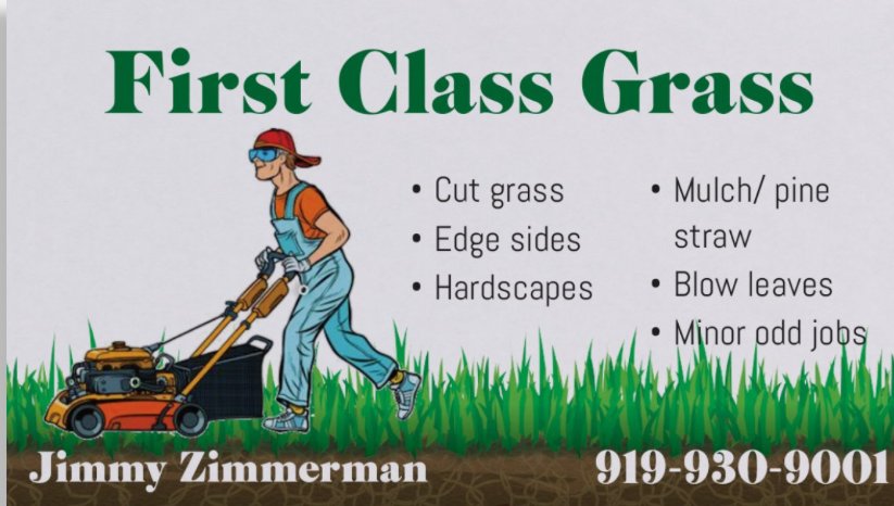 FIRST CLASS GRASS - Updated August 2025 - Sanford, North Carolina - Lawn Services - Phone Number ...