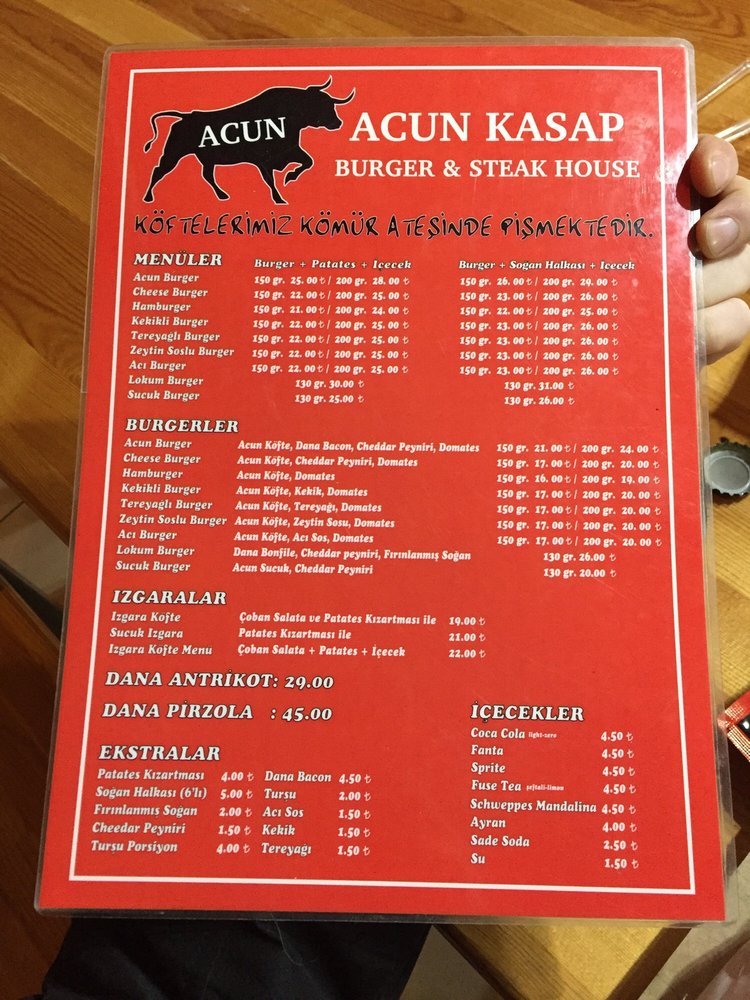 ACUN KASAP BURGER & STEK HOUSE - Updated September 2024 - Fulya Mah ...