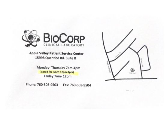 BIOCORP CLINICAL LABORATORY - Updated December 2025 - 15998 Quantico Rd ...