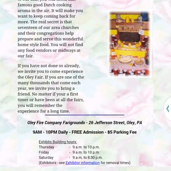 OLEY COMMUNITY FAIR - Updated August 2025 - 25 Photos - 26 Jefferson St ...