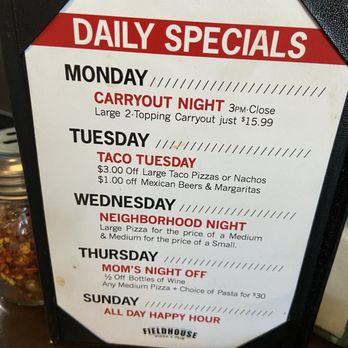 FIELDHOUSE PIZZA & PUB - Updated November 2025 - 151 Reviews & 65 ...