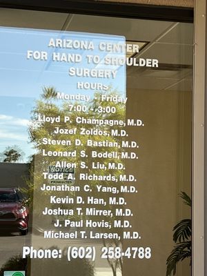 ARIZONA CENTER FOR HAND TO SHOULDER SURGERY - Updated July 2025 - 29 ...