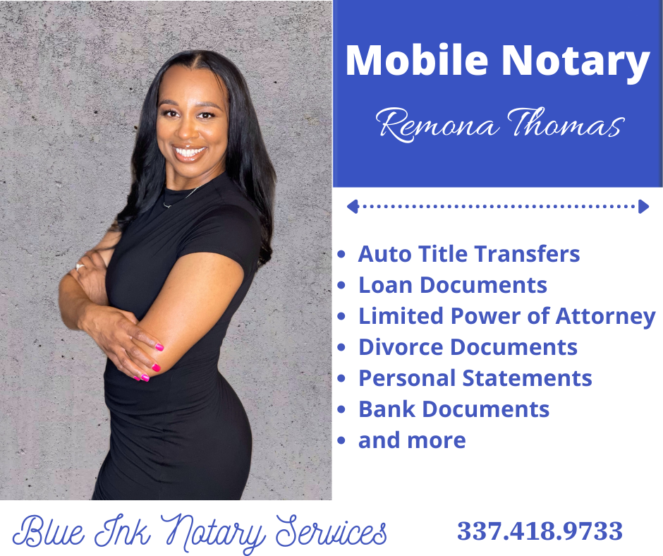 BLUE INK NOTARY SERVICES - Updated November 2024 - Opelousas, Louisiana ...