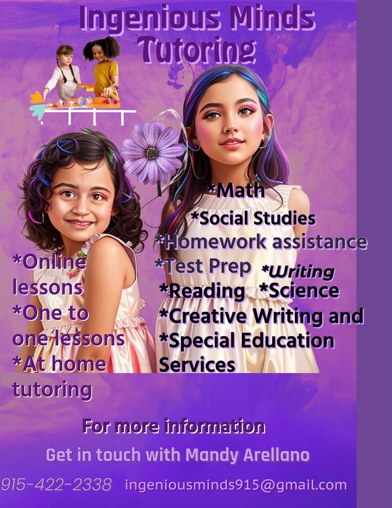 INGENIOUS MINDS - Updated June 2024 - Request Information - Horizon City, Texas - Tutoring ...