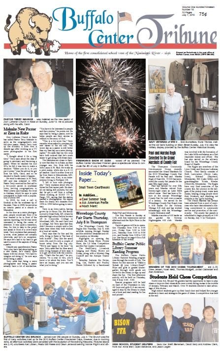 BUFFALO CENTER TRIBUNE - 124 N Main St, Buffalo Center, Iowa - Print ...