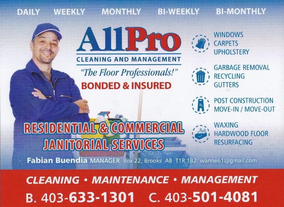 ALL PRO CLEANING & MANAGEMENT - Updated January 2025 - 6-1513 2nd ...