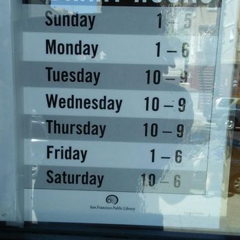 SAN FRANCISCO PUBLIC LIBRARY - SUNSET BRANCH - Updated October 2025 ...