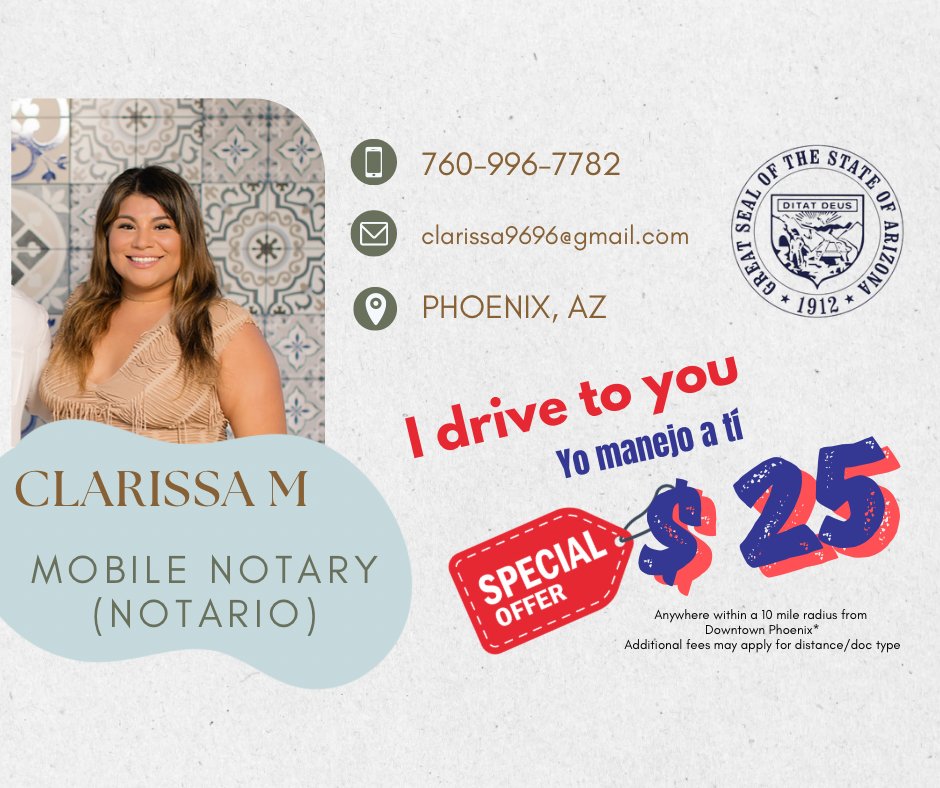 CLARISSA’S MOBILE NOTARY - Updated September 2024 - Phoenix, Arizona ...